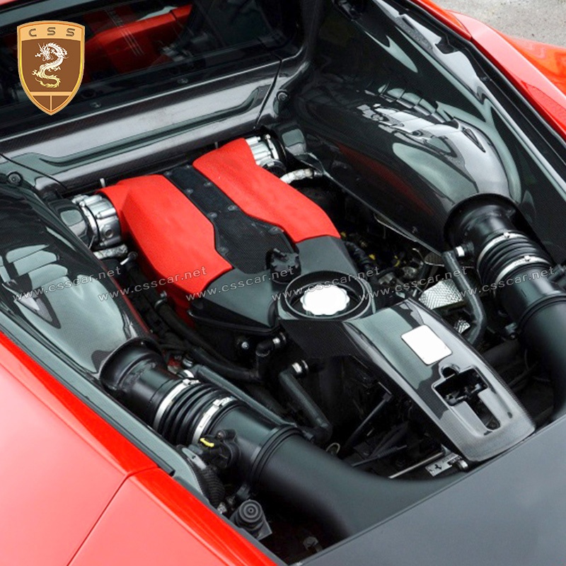 Ferrari f8 engine carbon fiber interior