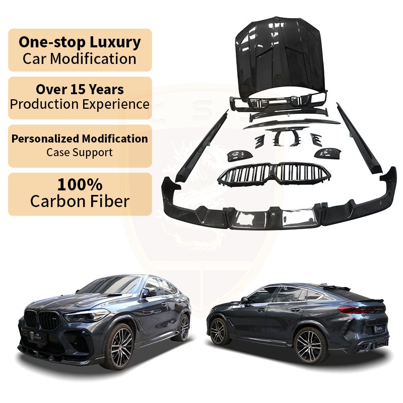 For BMW X6M 20-23 F96 update Larte body kit