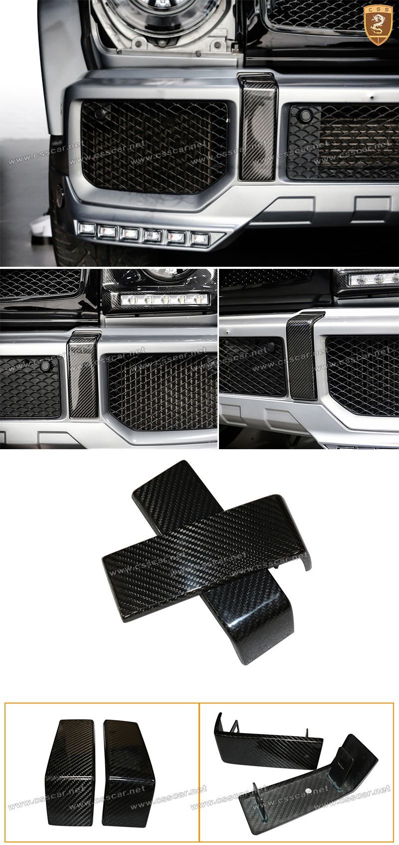 Benz G class W463 G63 G65 AMG front bumper carbon fiber trim