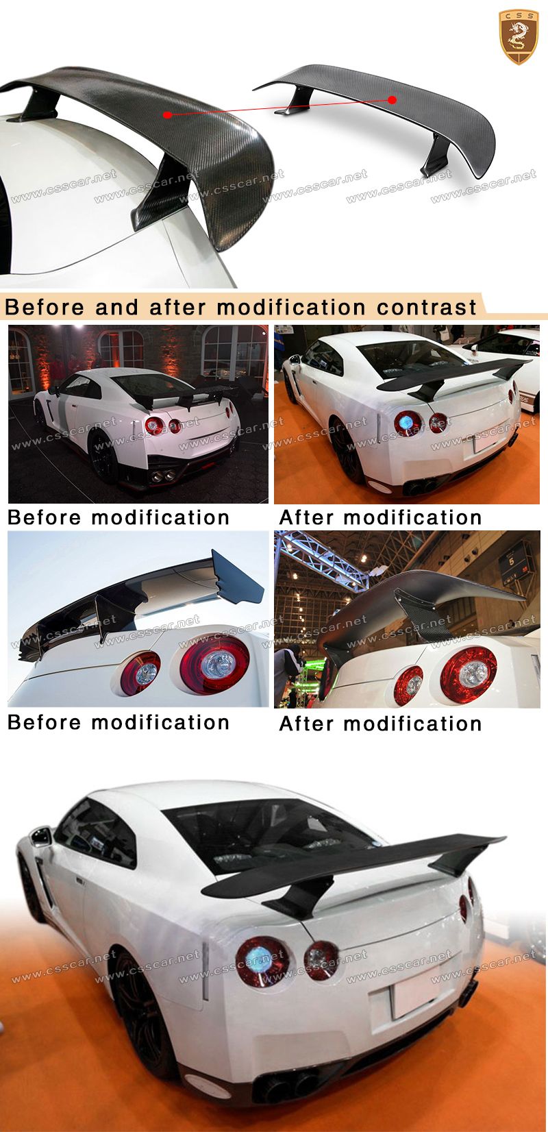 Nissan GTR R35 carbon fiber ESPRIT spoiler