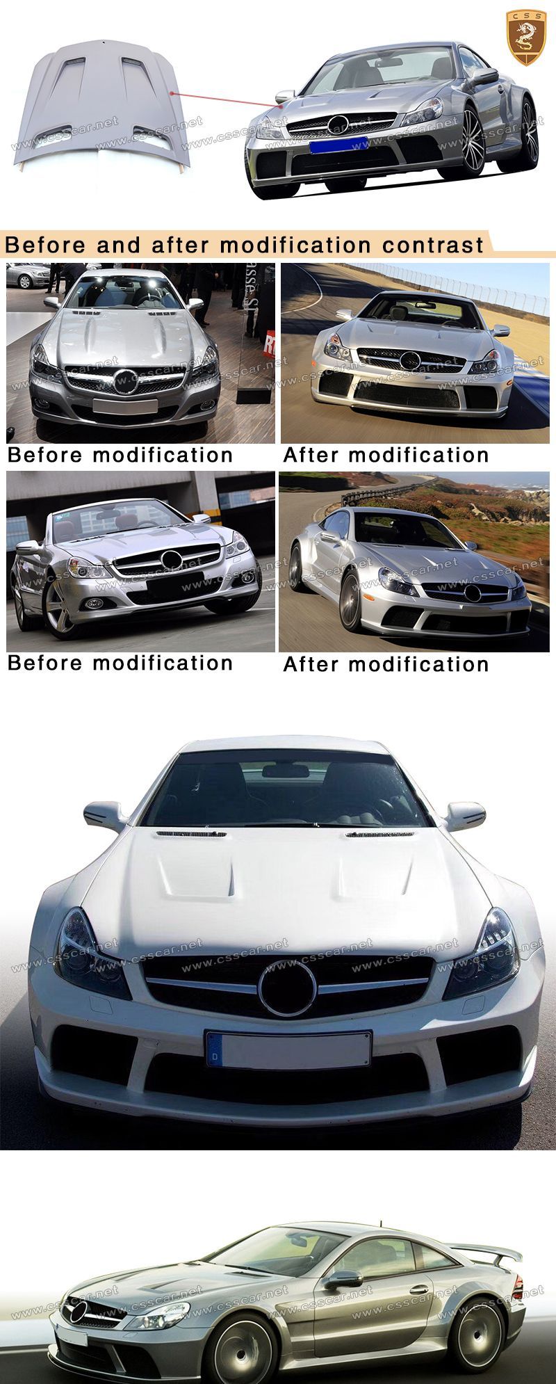 Benz SL black series hood