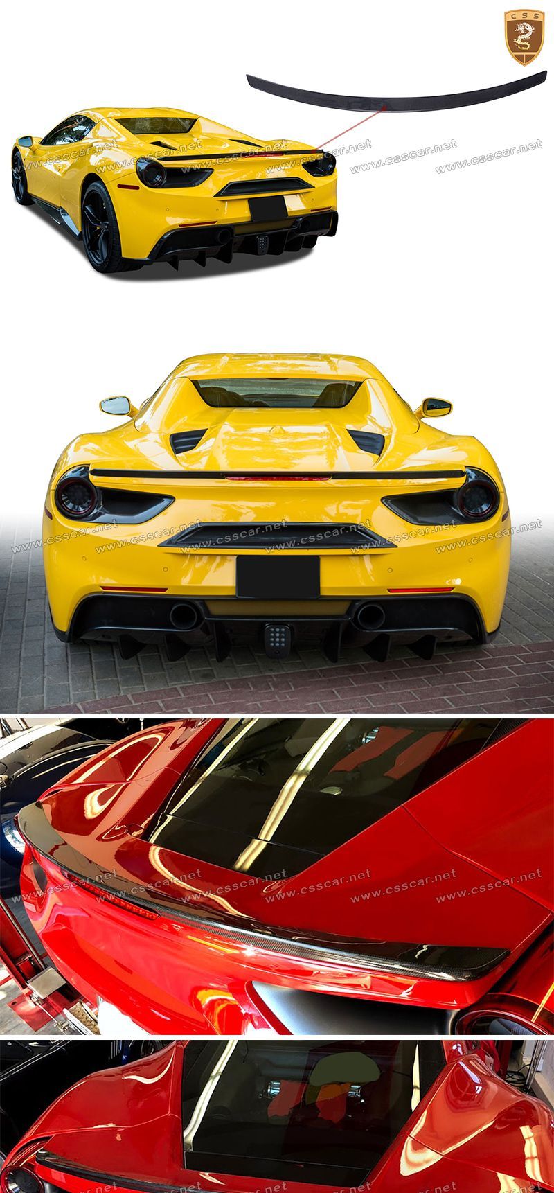 Ferrari 488 carbon fiber spoiler