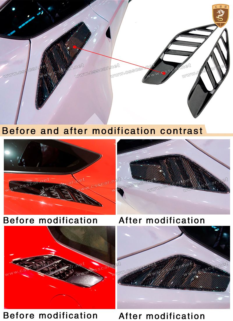 Chevrolet Corvette C7 carbon fiber rear fenders vent