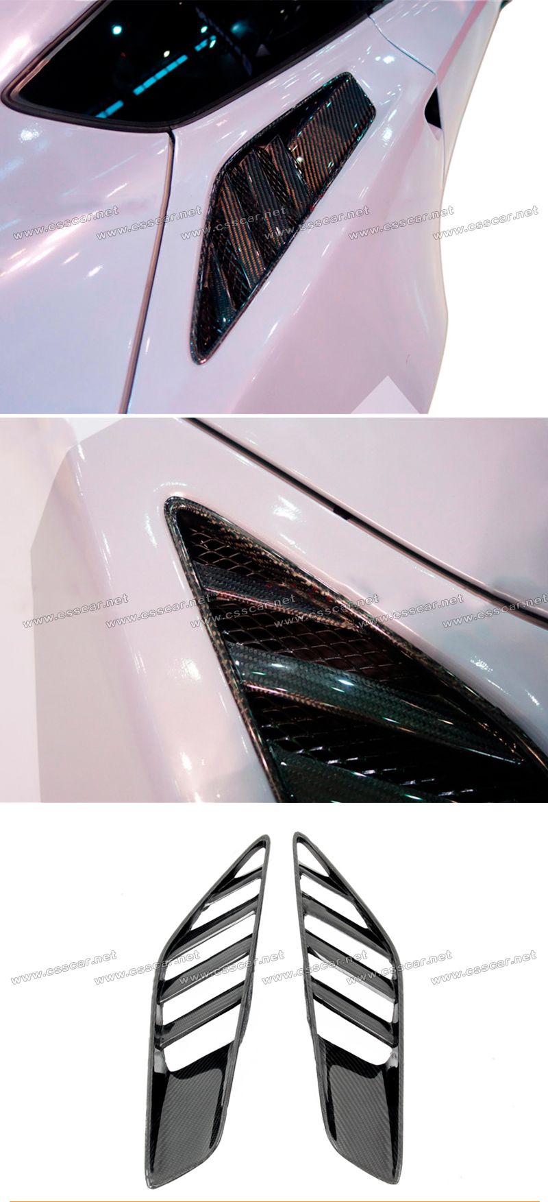 Chevrolet Corvette C7 carbon fiber rear fenders vent
