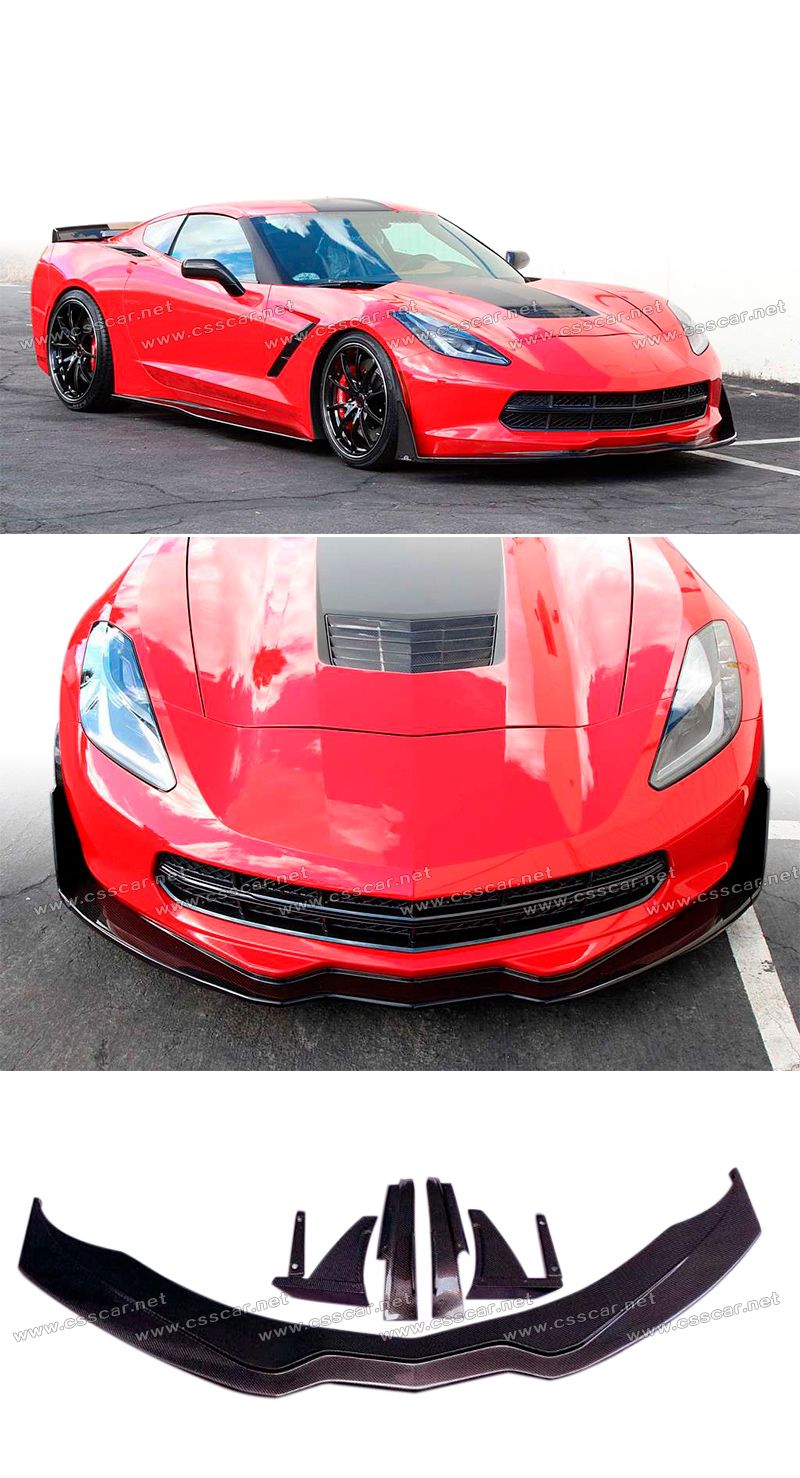 Chevrolet Corvette C7 carbon fiber front lip style 1