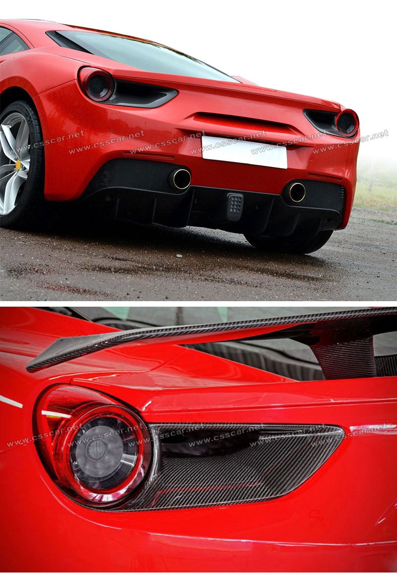 Ferrari F488 carbon fiber OEM style rear lights cover