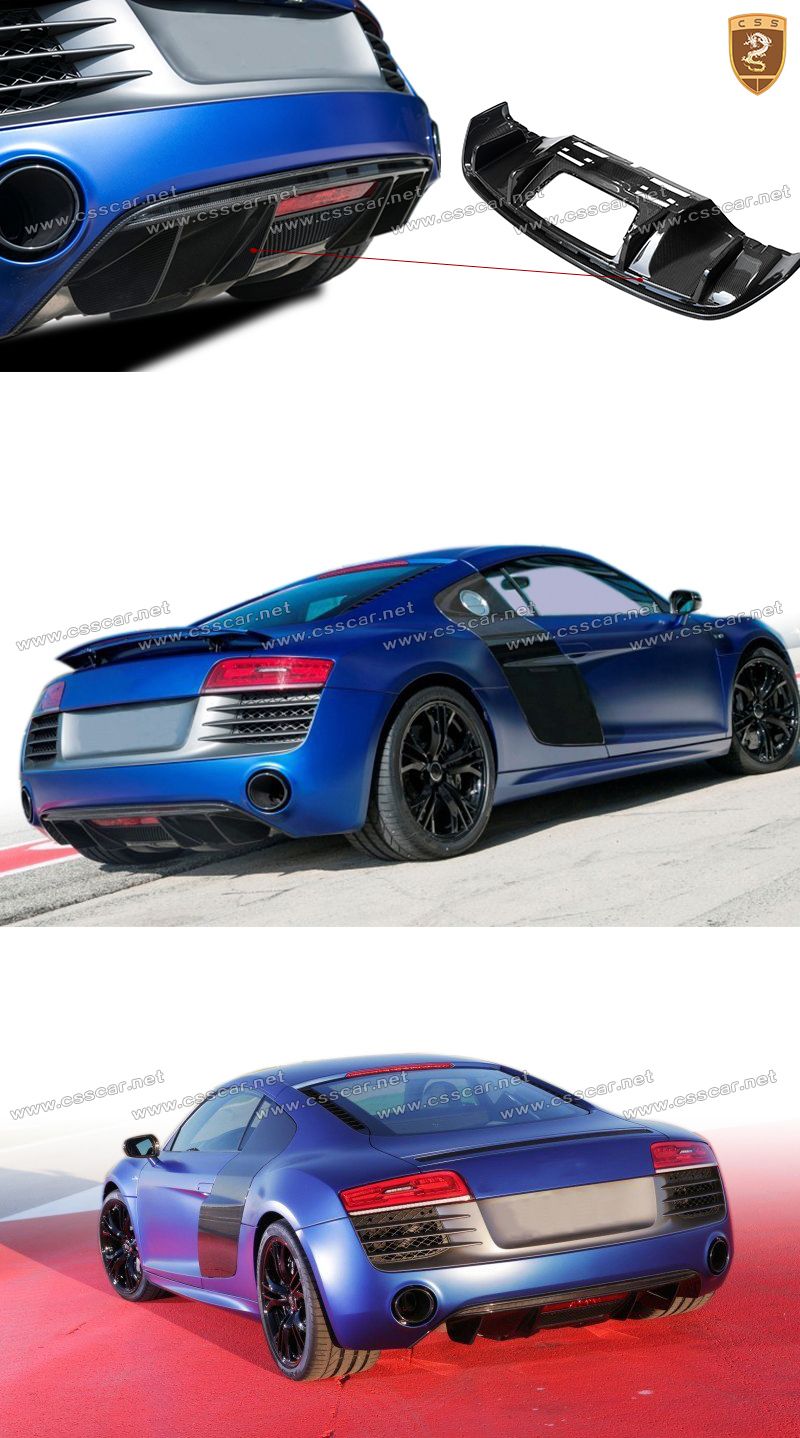 AUDI R8 V10 carbon fiber rear lip replacement
