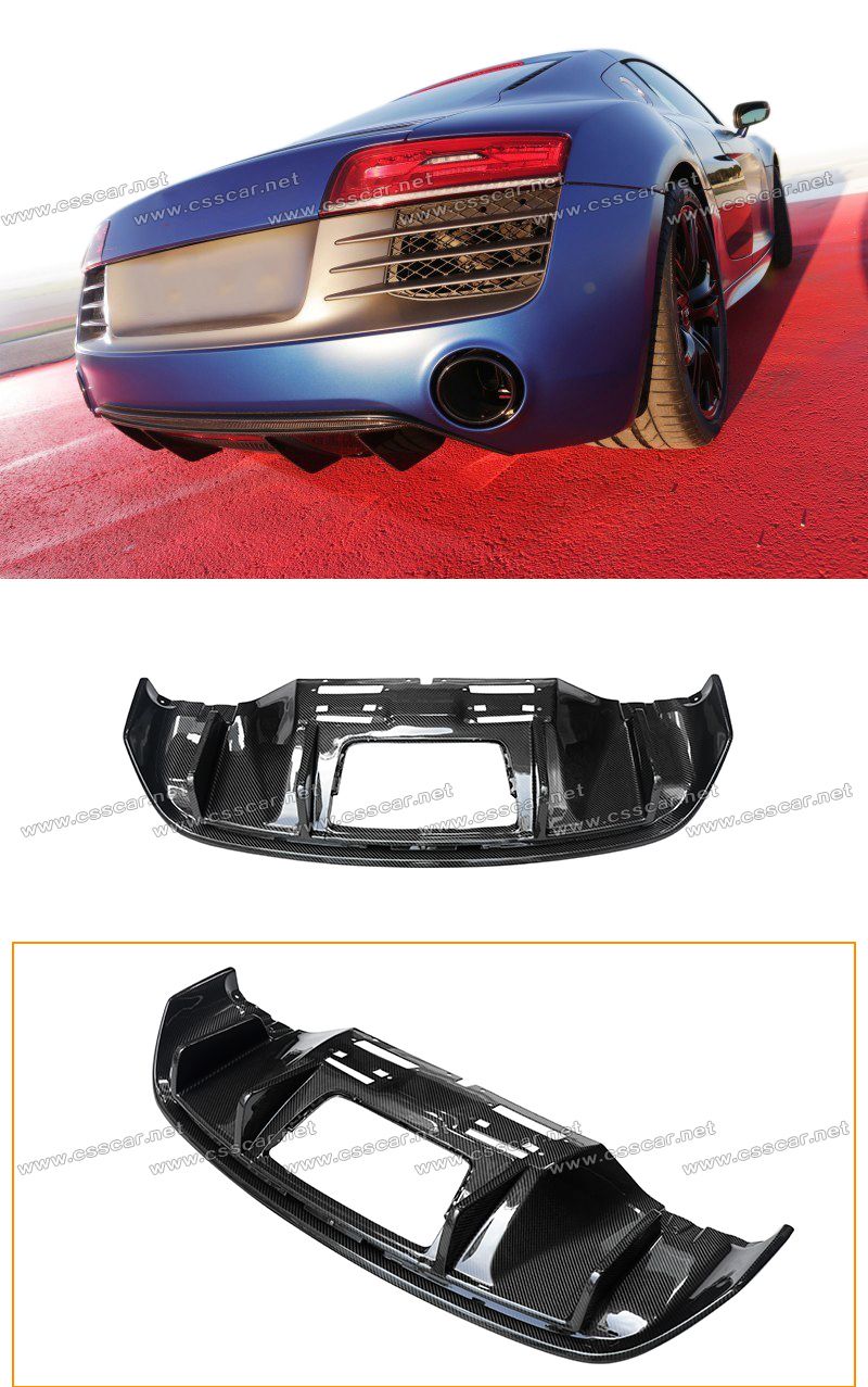 AUDI R8 V10 carbon fiber rear lip replacement