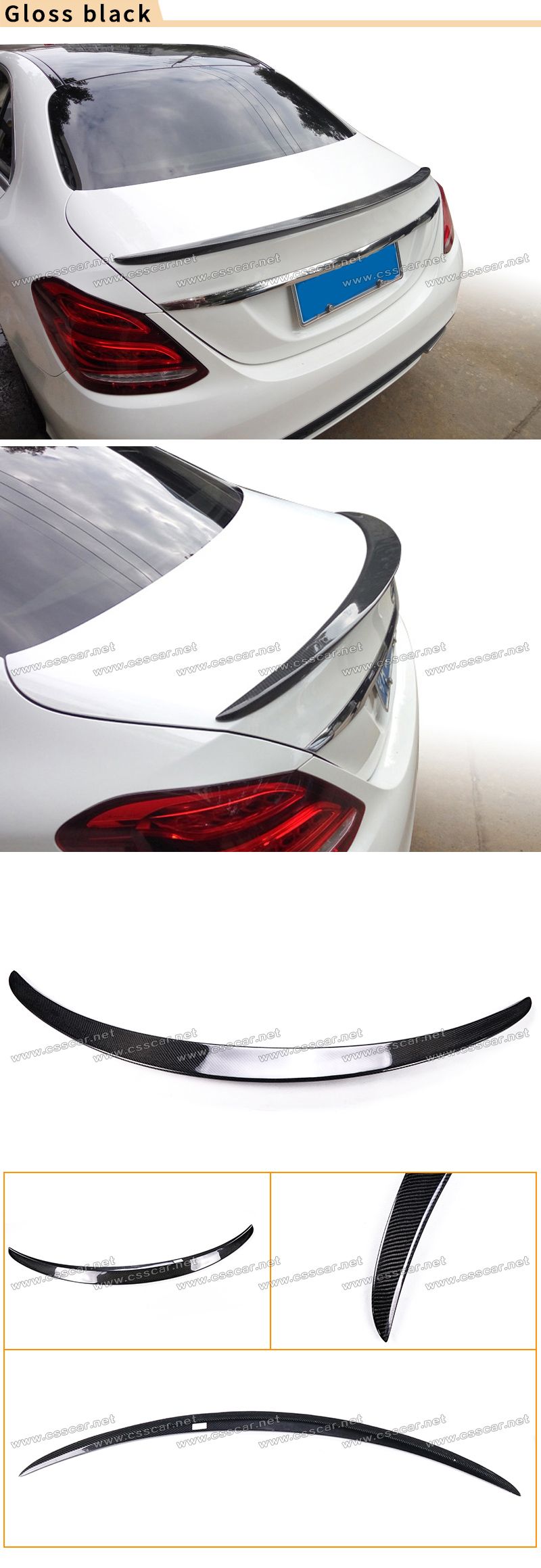 Benz C class W205 AMG carbon fiber spoiler