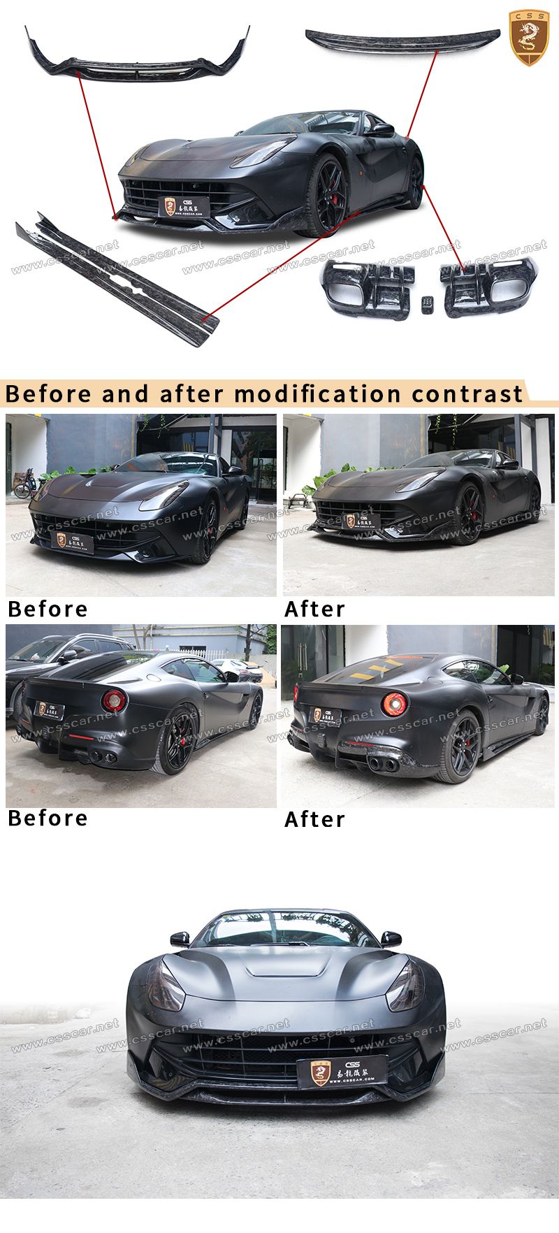 Ferrari F12 DMC body kit match for RZ rear lip