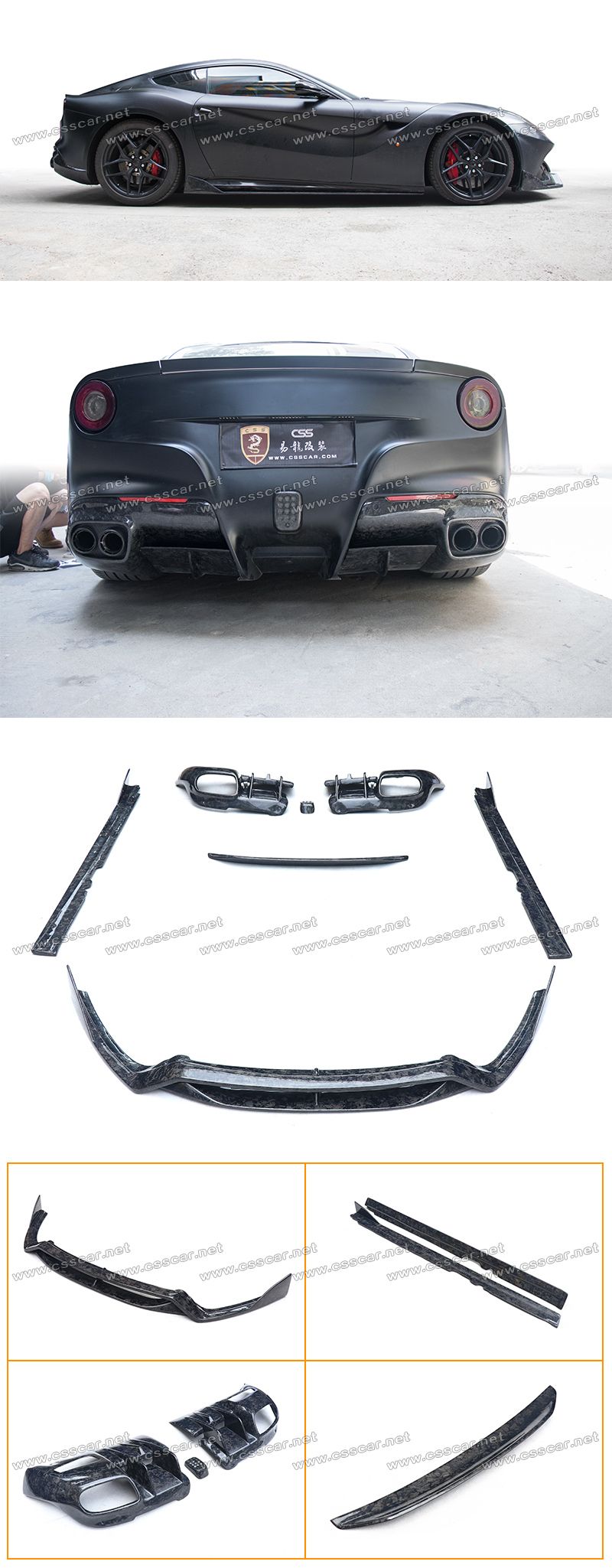 Ferrari F12 DMC body kit match for RZ rear lip