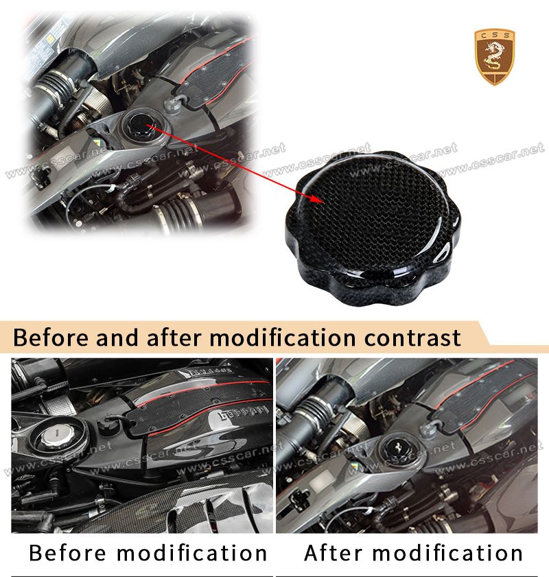 Ferrari 488 GTB SPIDER Dry Carbon Fiber Engine Oil Cap