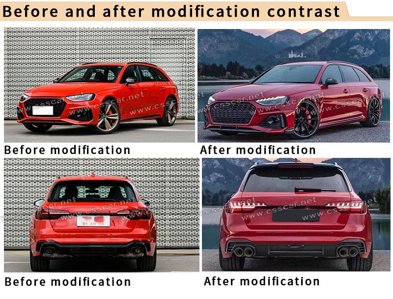 Audi RS4 modified abt dry carbon fiber body kit spoiler