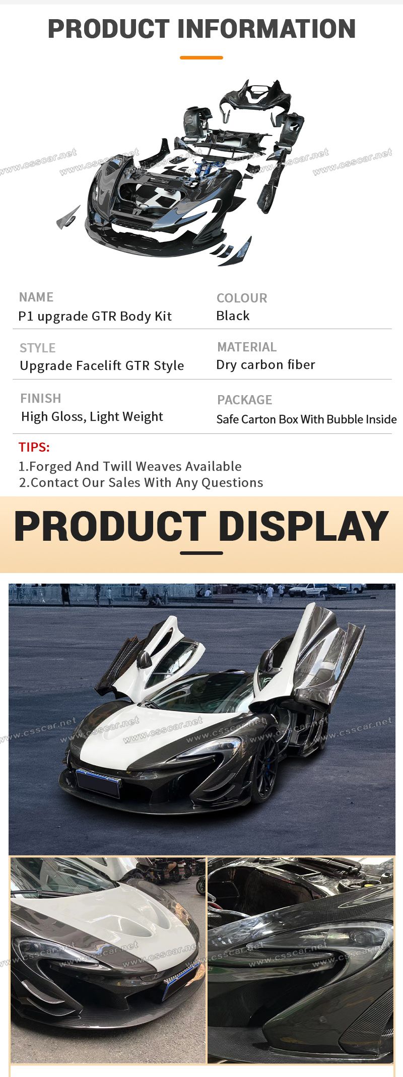 McLaren P1 upgrade GTR Body Kit