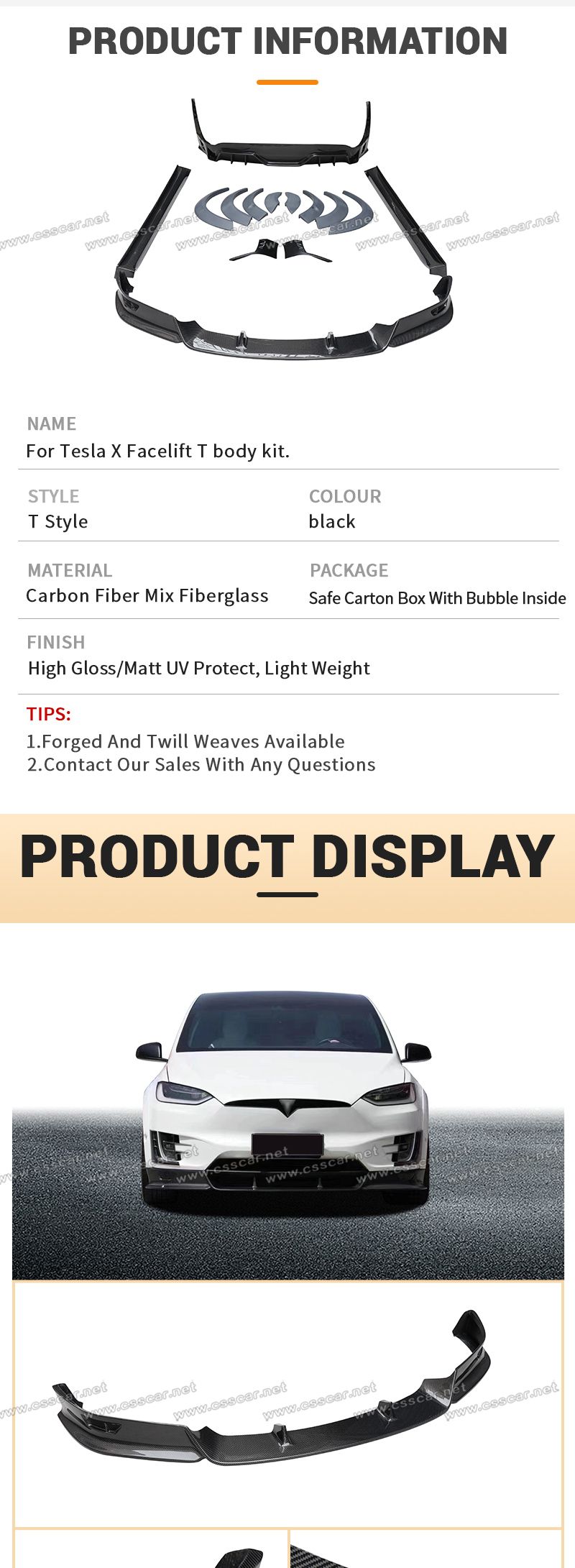 Tesla X topcar style body kit