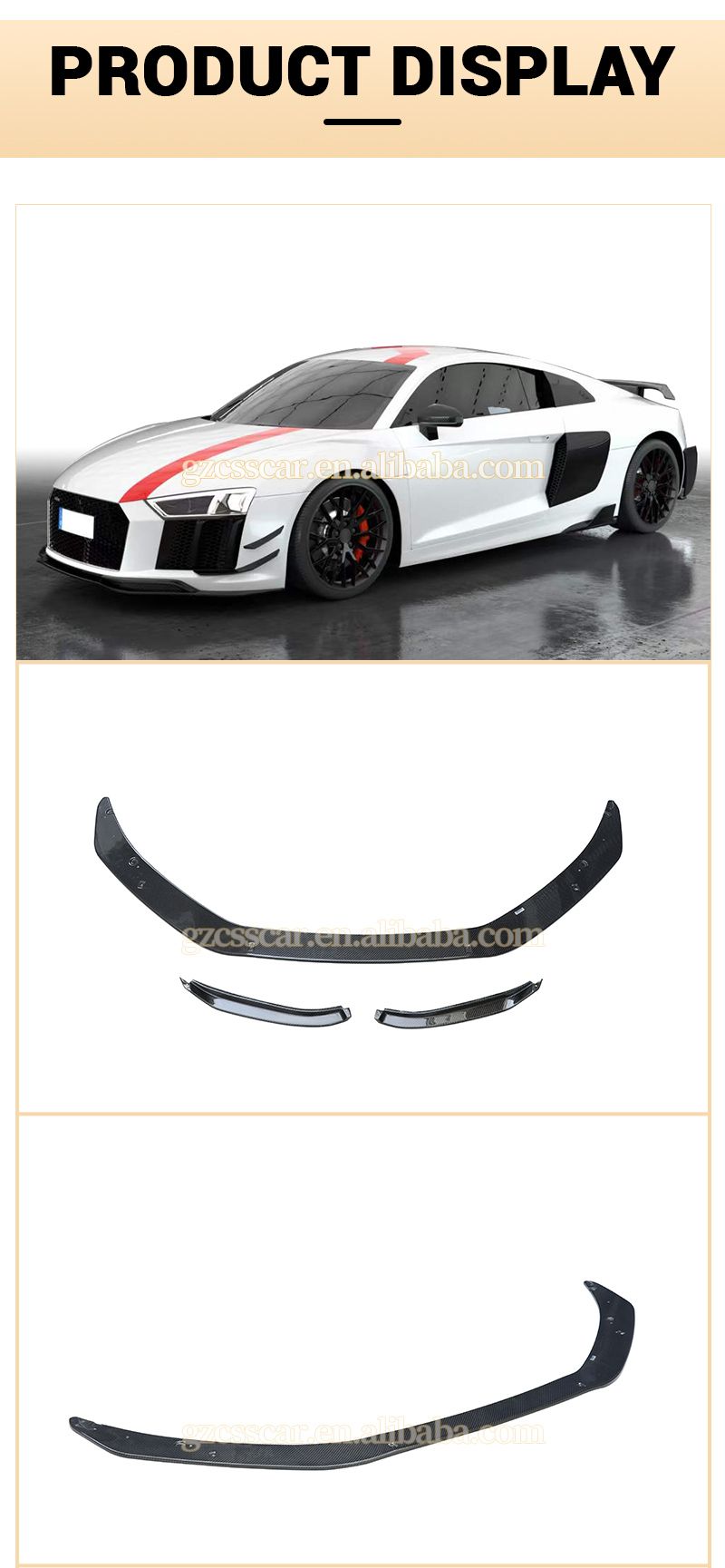 AuDi R8 update P front lip