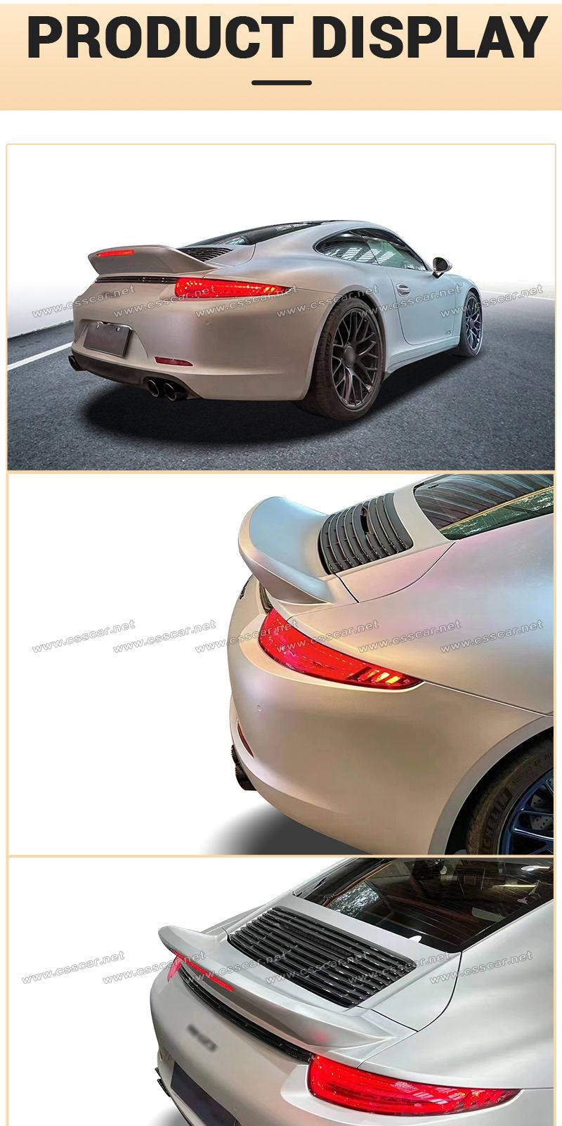 For Porsche 911-991.GT3 fiberglass spoiler