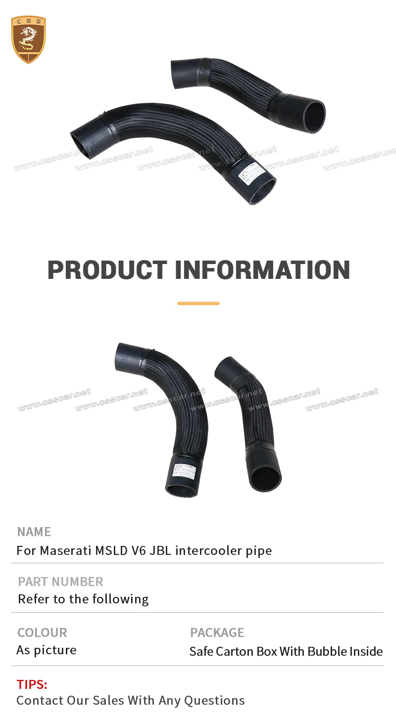 New Arrival OEM intercooler pipe - single hose - lower For Maserati ...