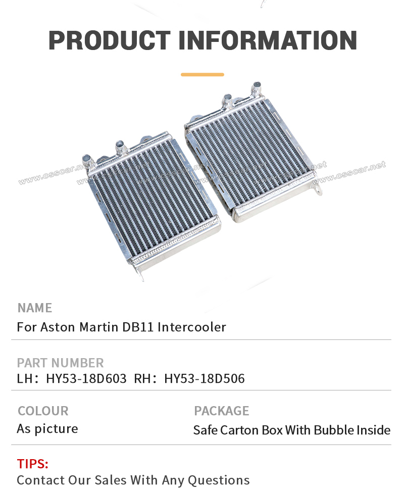 New Arrival OEM Intercooler For Aston Martin DB11 LH：HY53-18D603 RH ...