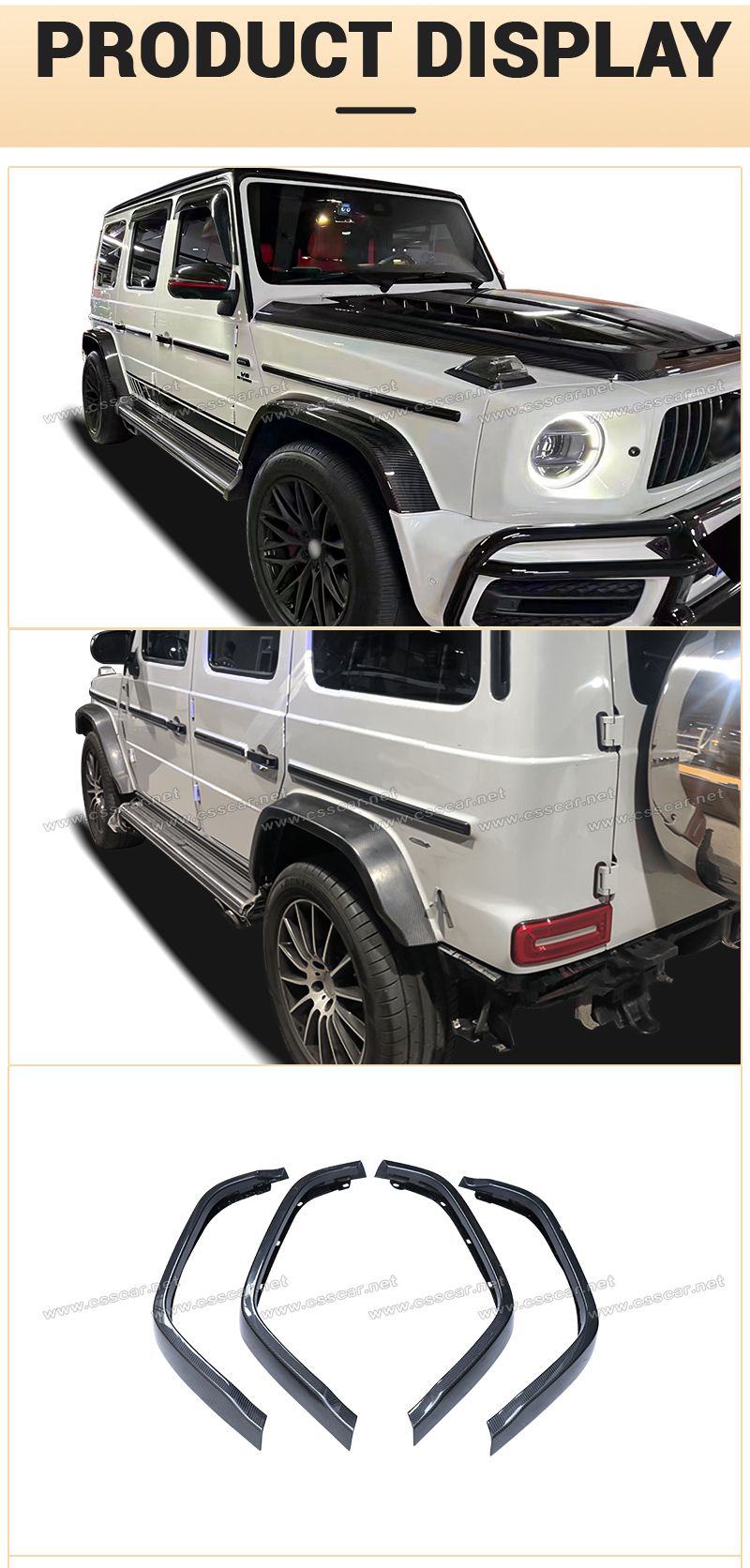 dry carbon fender flares For Ben-Z G class W463A W464 AMG G63 G550