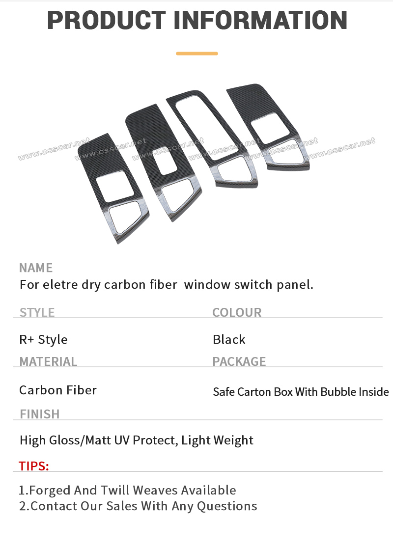For Lotus eletre dry carbon Window Switch Panel