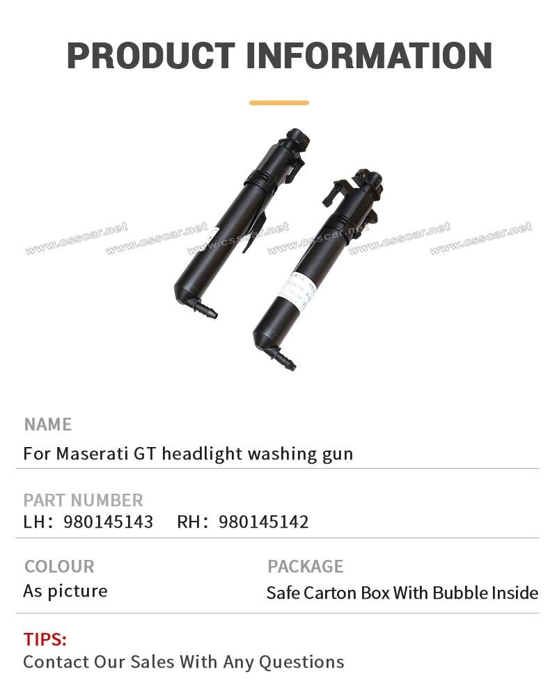 New Arrival OEM headlight water pistol For Maserati GT LH：980145143 RH ...