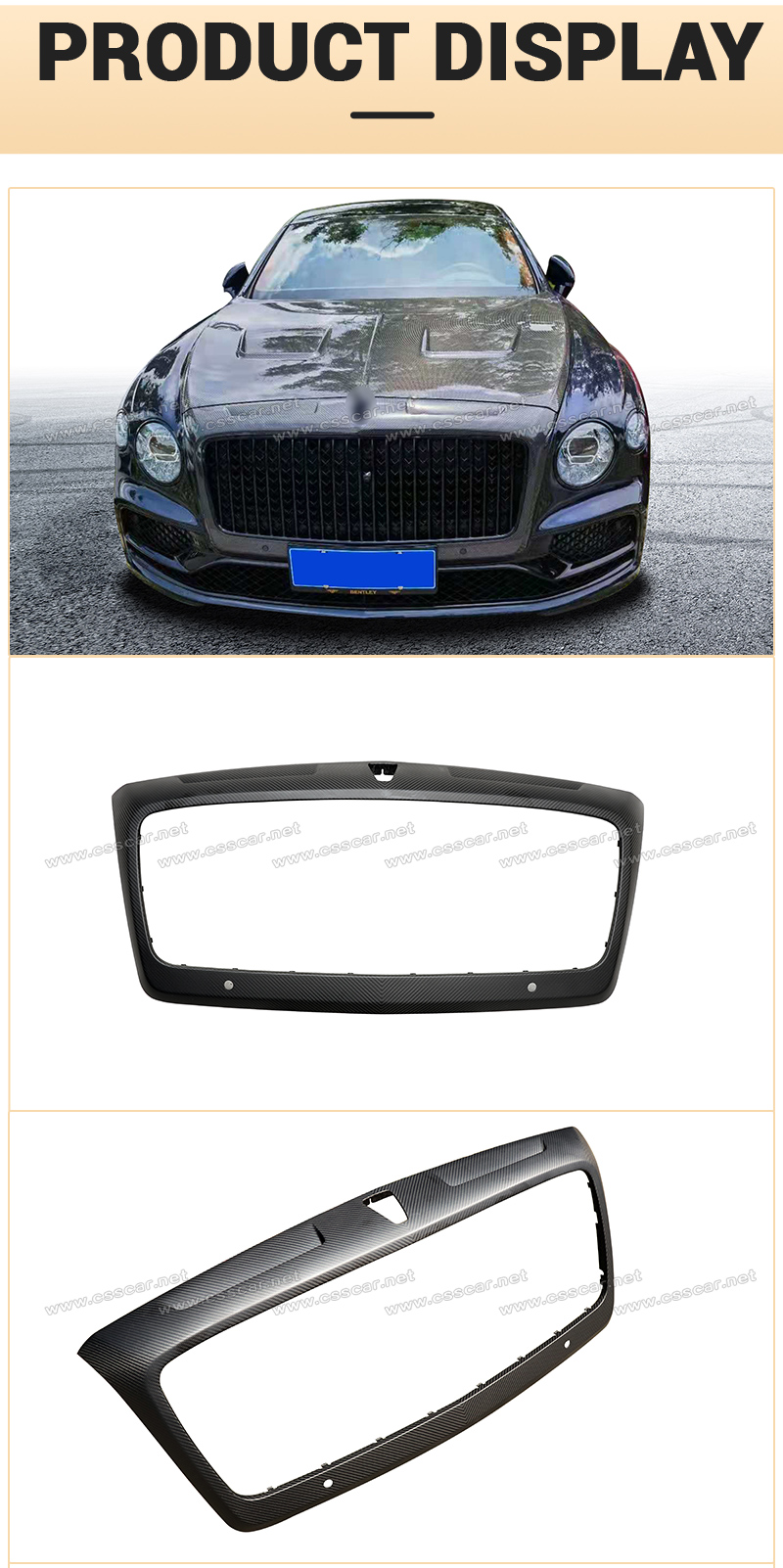 For Bentley flying spur update MSY main grille