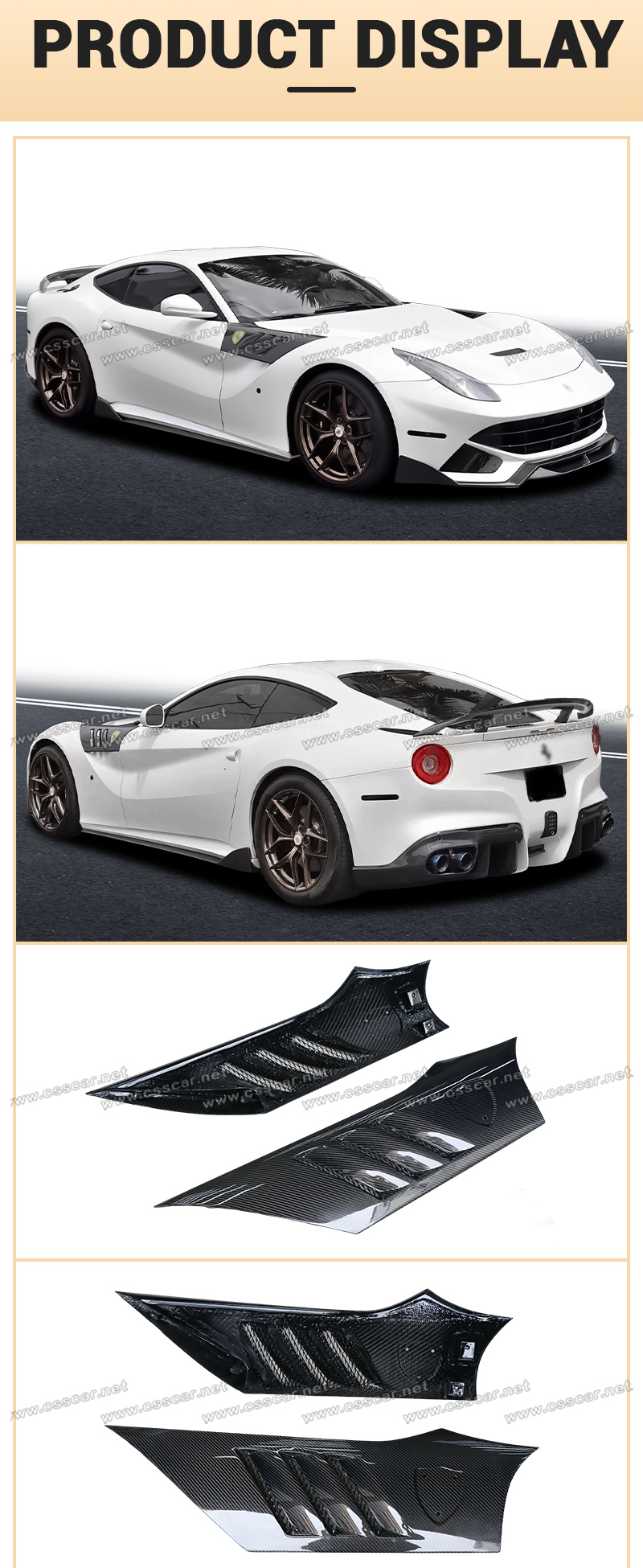 For Ferrari F12 OEM style fender vents