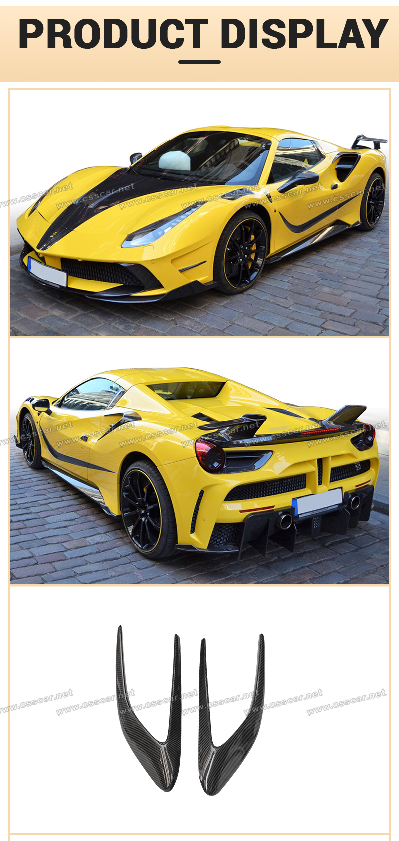 For Ferrari 488 GTB update MSY side vents