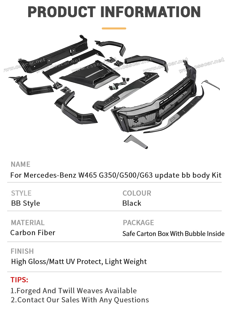 For Mercedes-benz G-Class W465 G350 G500 G63 update G800 BB body kit