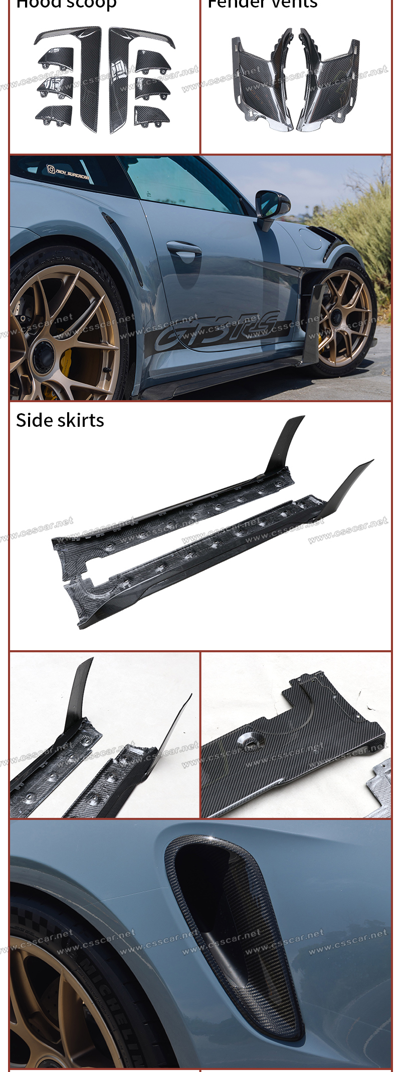 For Porsche 992 GT3RS OEM style body kit