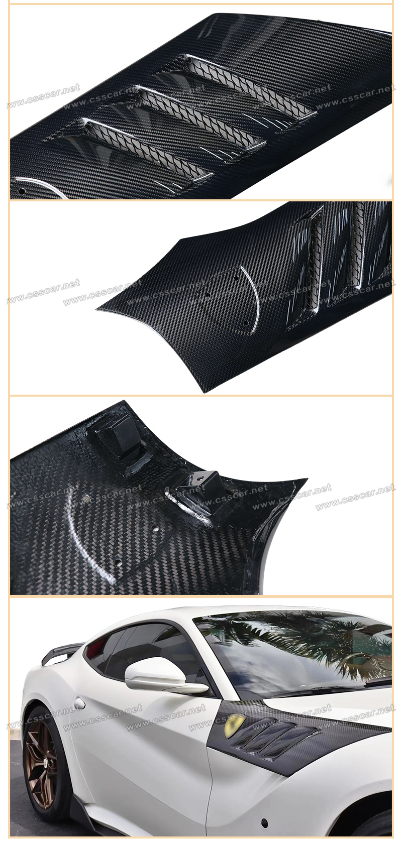For Ferrari F12 onyx style fender vents