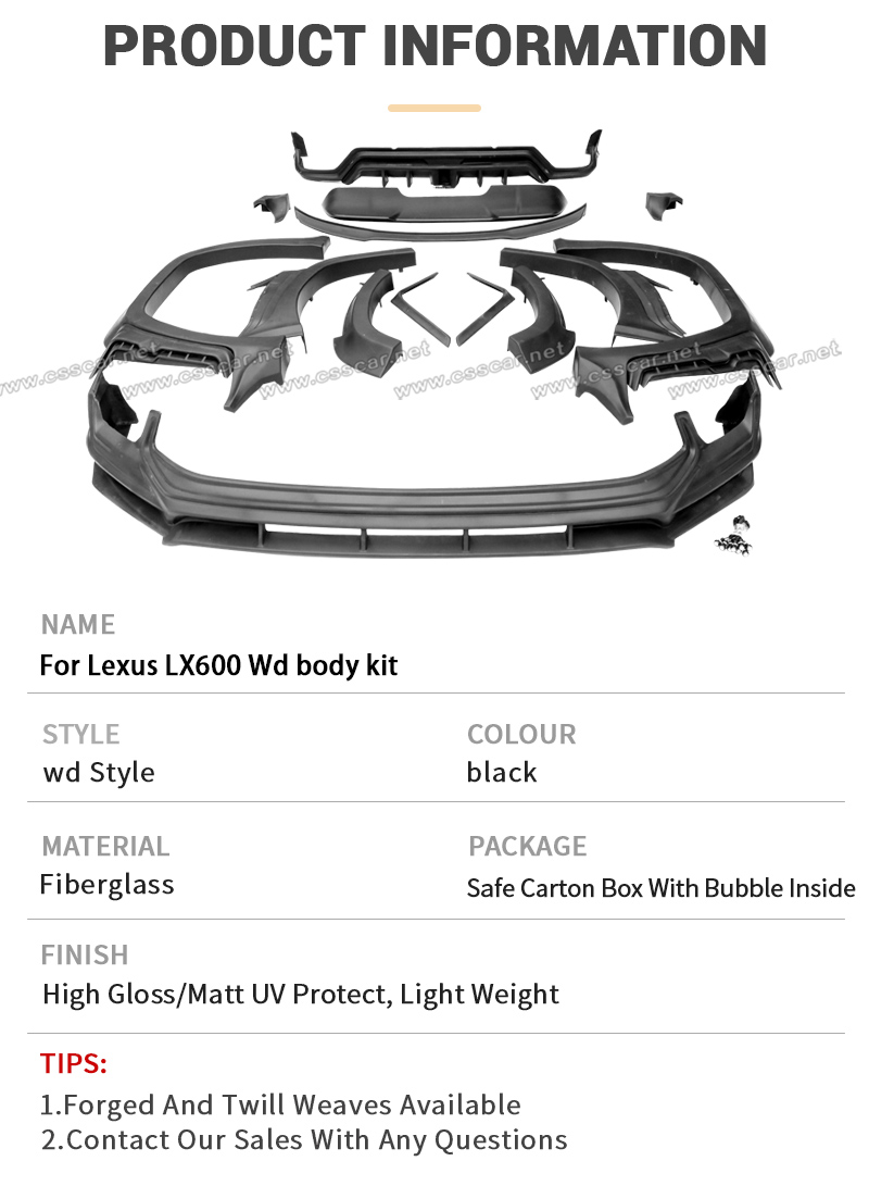 For Lexus LX600 update wald body kit